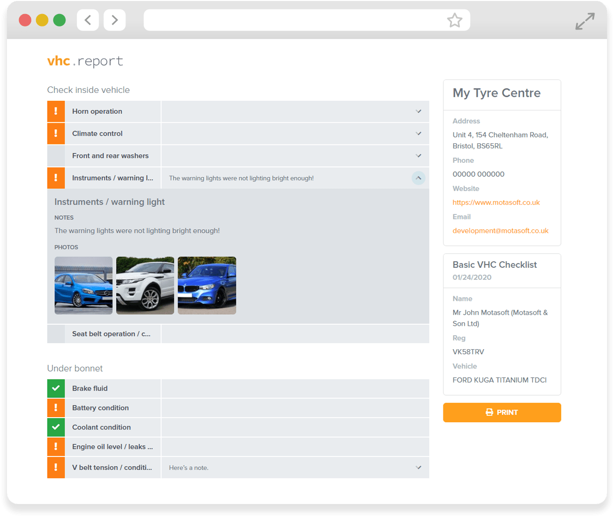 Vehicle Health Check Enhancements | Motasoft